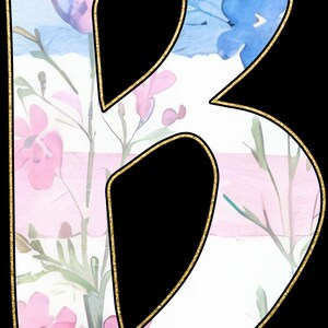 Retro Floral Alphabet PNG Bundle: Grand Millennial Style (digital ...