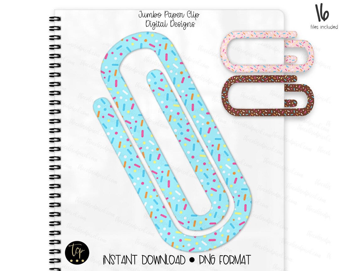 Jumbo Paperclip Bookmark Design Bundle (16) Donut Sprinkles, Cake ...