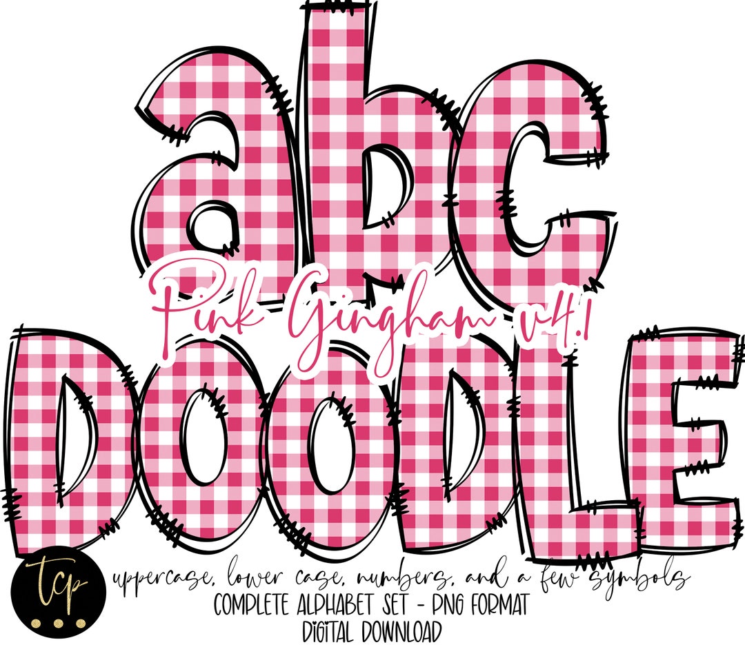 Pink Alphabet Letters PNG Bundle, Mother's Day Alphabet, Hand Drawn ...