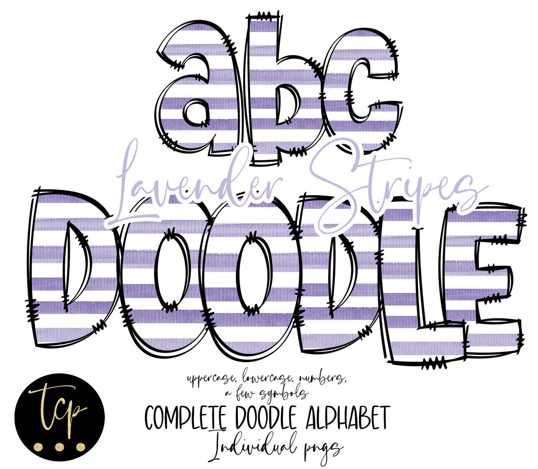Doodle Letters PNG Alphabet Bundle, Hand Drawn Alpha Pack, Digital ...