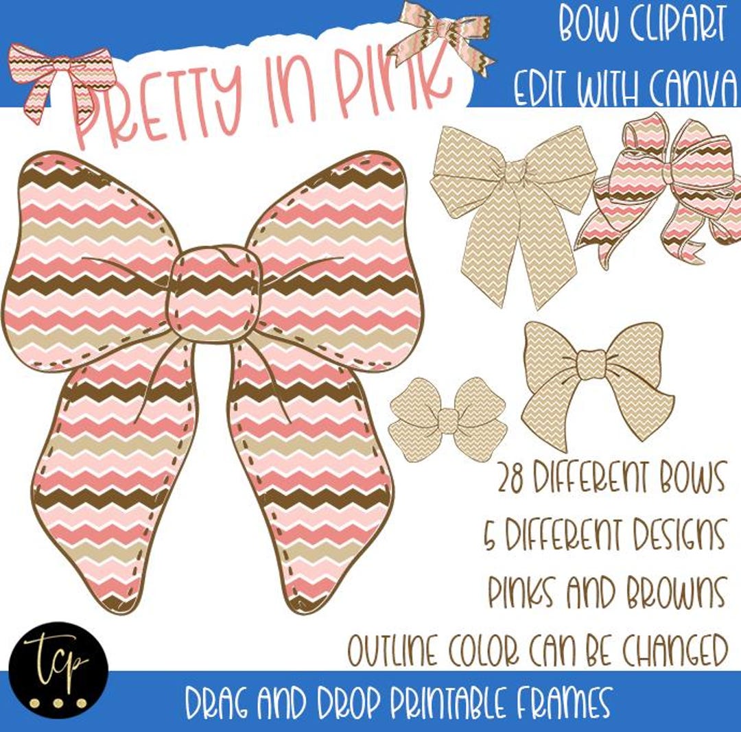 Pink and Brown Coquette Bows PNG, Ribbon Bow Clipart, Clipart Coquette ...