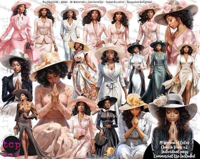 Little Black Girl Clipart, Cute Black Girl Clipart, PNG Clipart Bundle ...