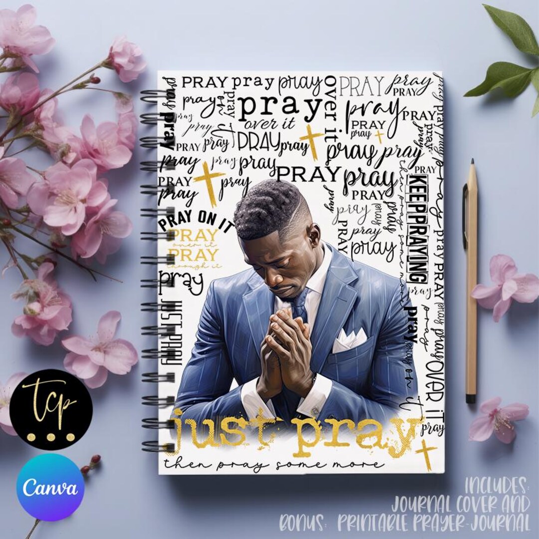 Men's Prayer Journal Cover Art, Printable Planner Cover, Notebook ...
