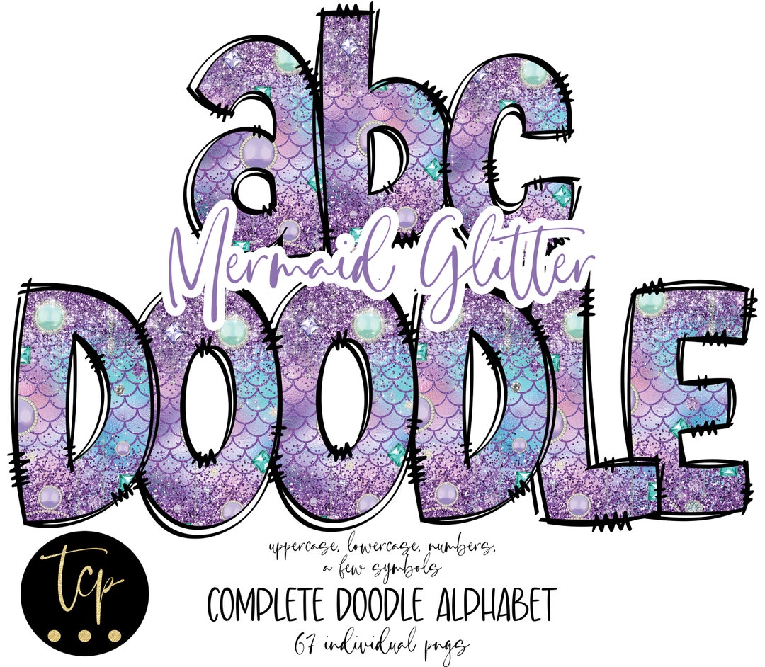 Doodle Letters PNG Alphabet Bundle, Hand Drawn Alpha Pack, Digital ...