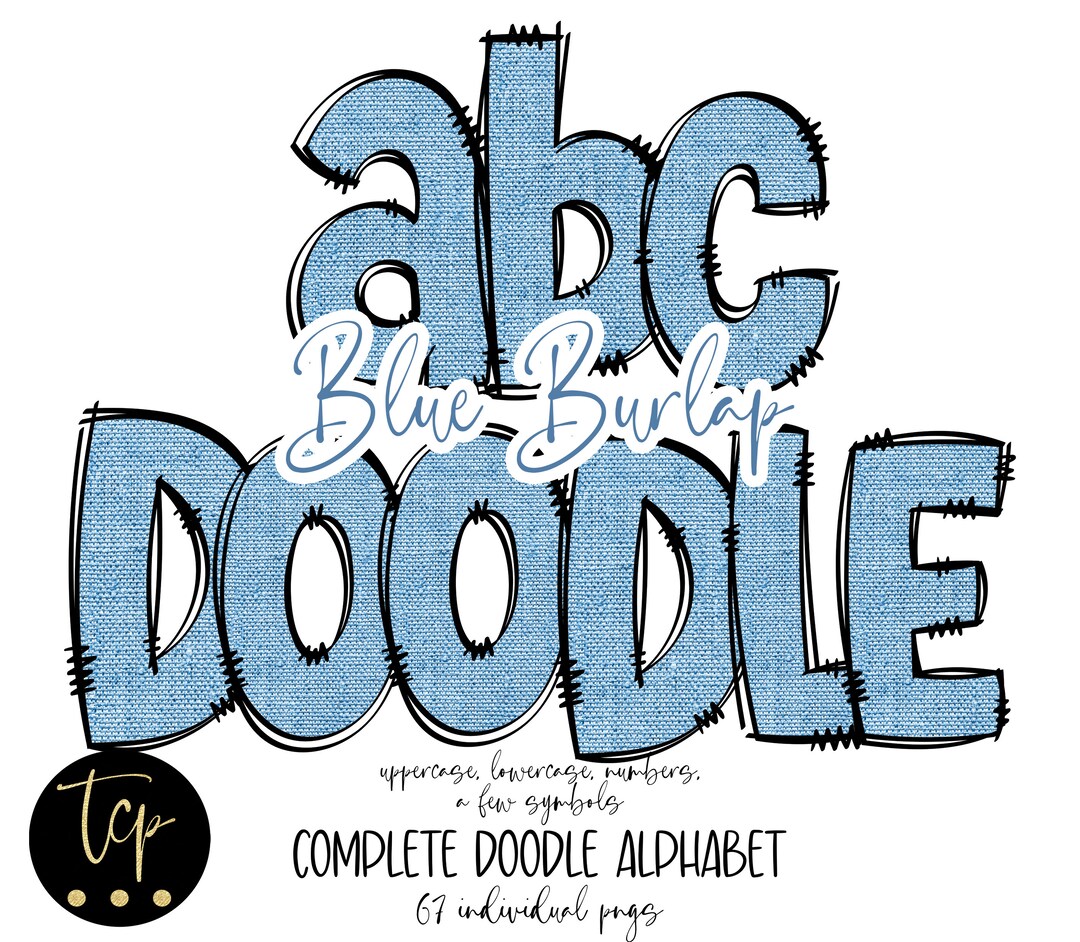 Doodle Letters PNG Alphabet Bundle, Hand Drawn Alpha Pack, Digital ...
