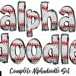 Baseball Alphabet Letters PNG Bundle, Baseball Sports Doodle Letters ...