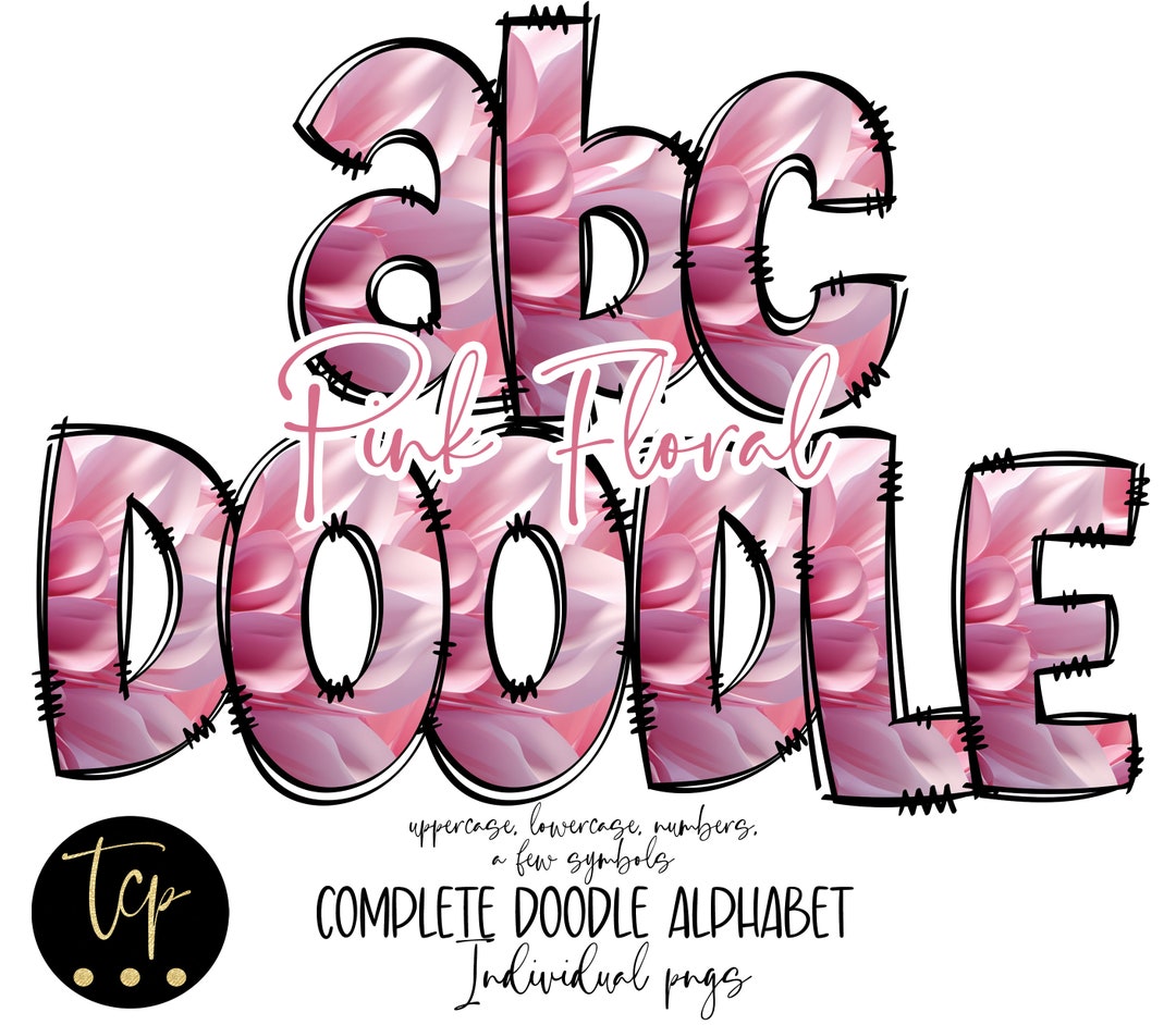 Doodle Letters PNG Alphabet Bundle, Hand Drawn Alpha Pack, Digital ...