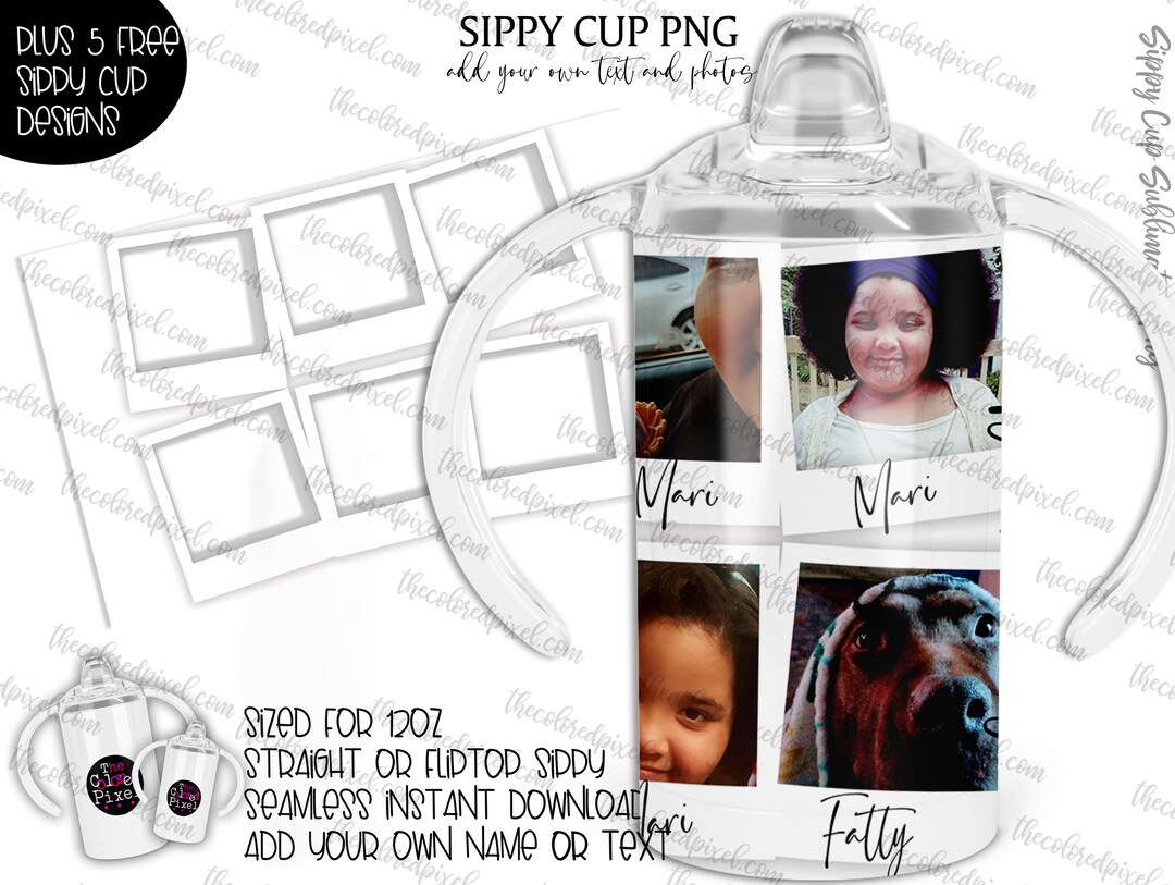 Sippy Cup Photo Template: 12oz Tumbler Wrap PNG (digital Download) - Etsy