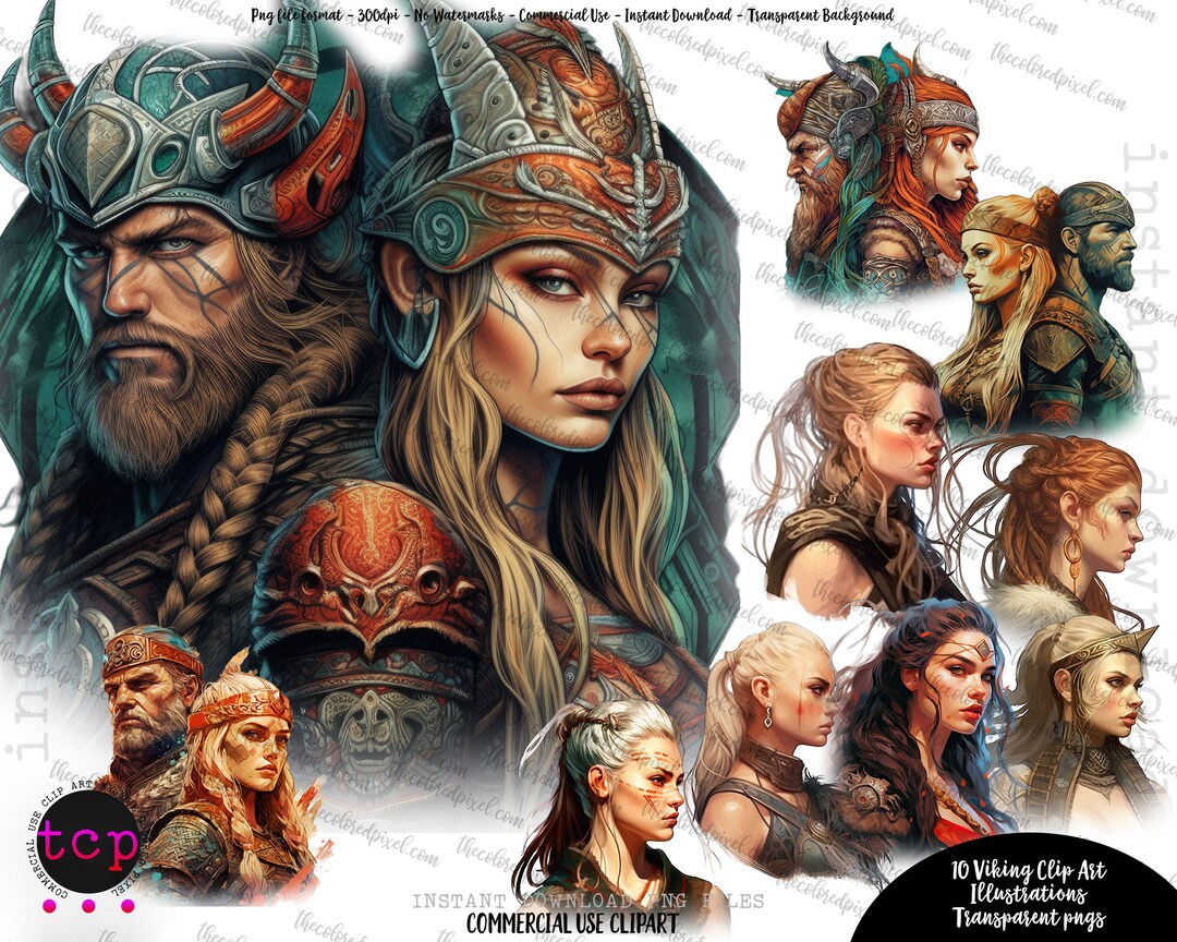 Viking Warrior Princess Clipart, Viking Women Clipart, Viking Men Clip ...