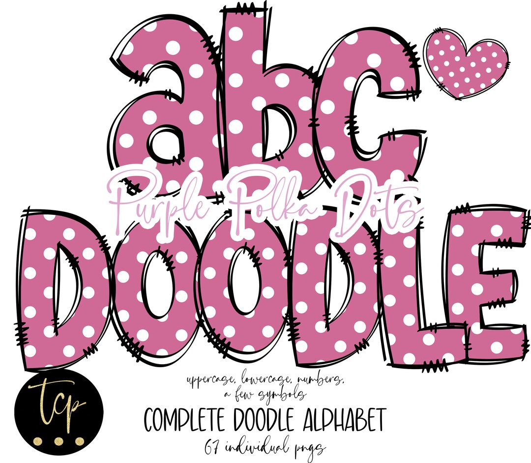 Doodle Letters PNG Alphabet Bundle, Hand Drawn Alpha Pack, Digital ...