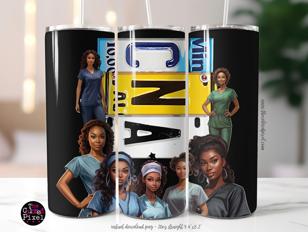 CNA Tumbler Wrap, Women of Color Cna Tumbler Png, Instant Download ...
