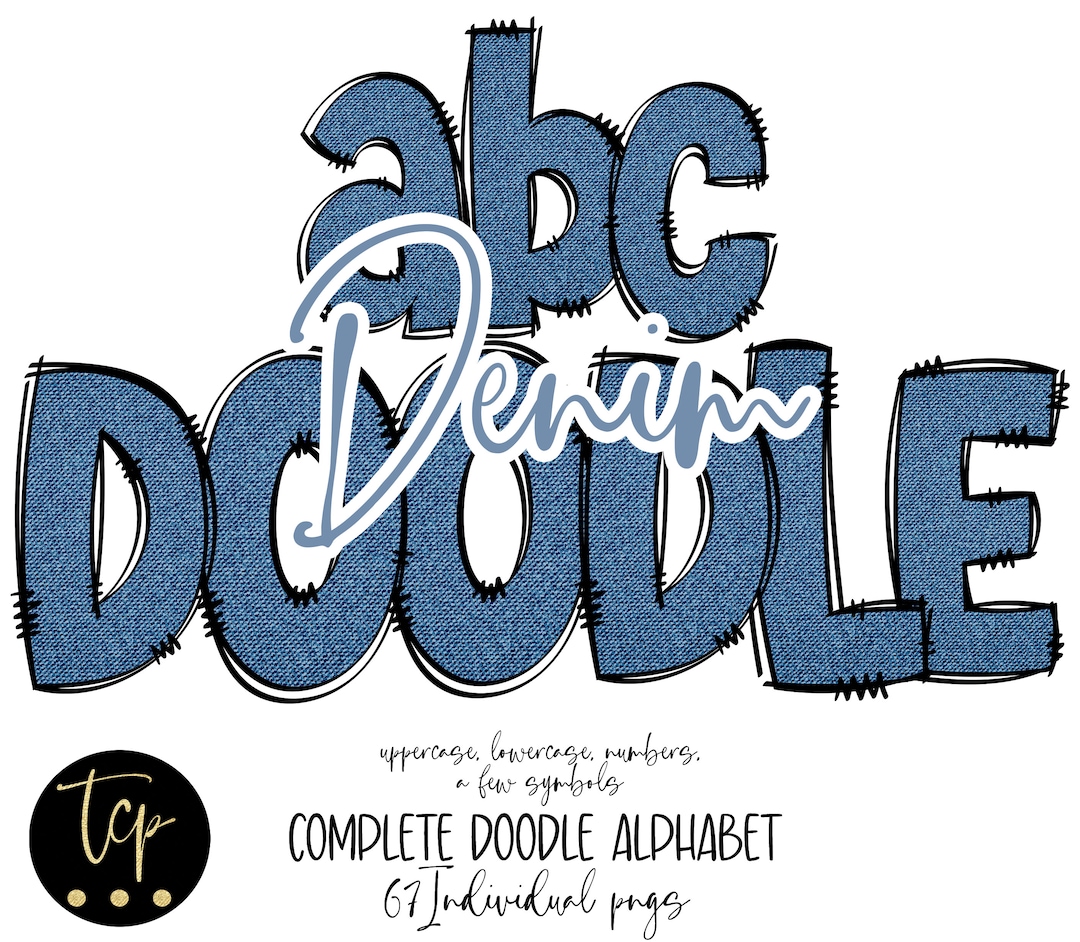 Doodle Letters PNG Alphabet Bundle, Hand Drawn Alpha Pack, Digital ...