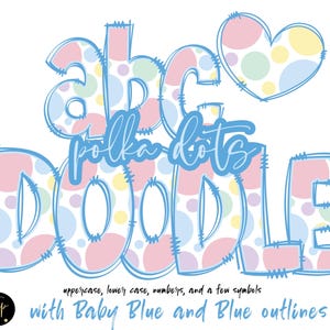 Doodle Alphabet PNG Bundle: Pastel Polka Dot Letters (digital Download ...