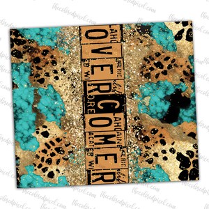 Overcomer Tumbler Wrap: Christian Western Design (PNG Digital Download ...