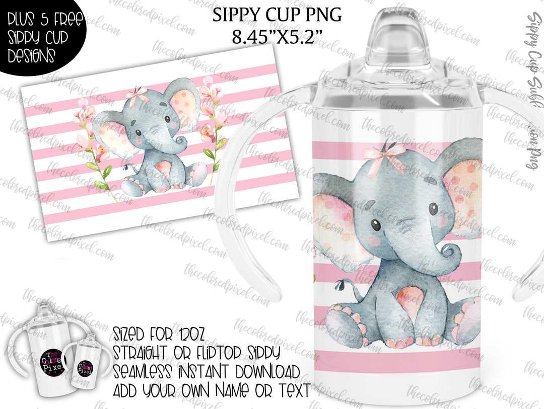 Elephant Sippy Cup PNG: 12oz Kids Cup Design (digital Download) - Etsy