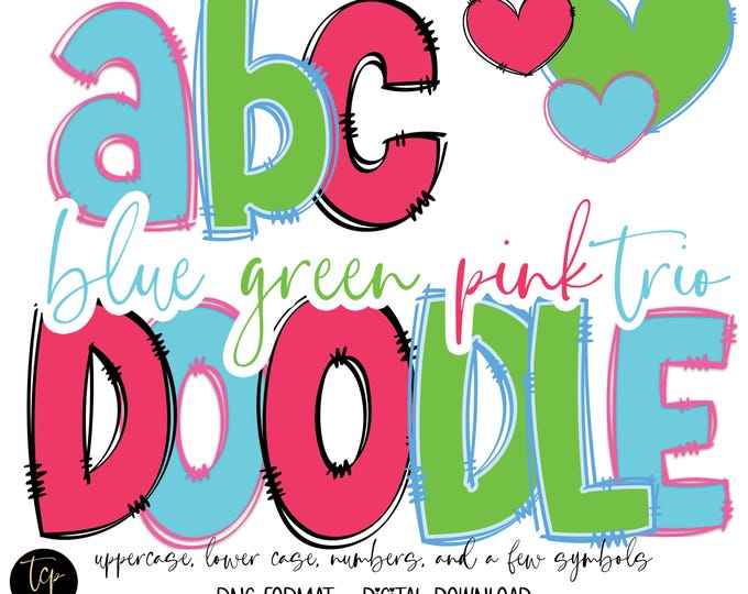 Pink & Green Gradient Uppercase Alphabet SVG/PNG Clipart Letters ...