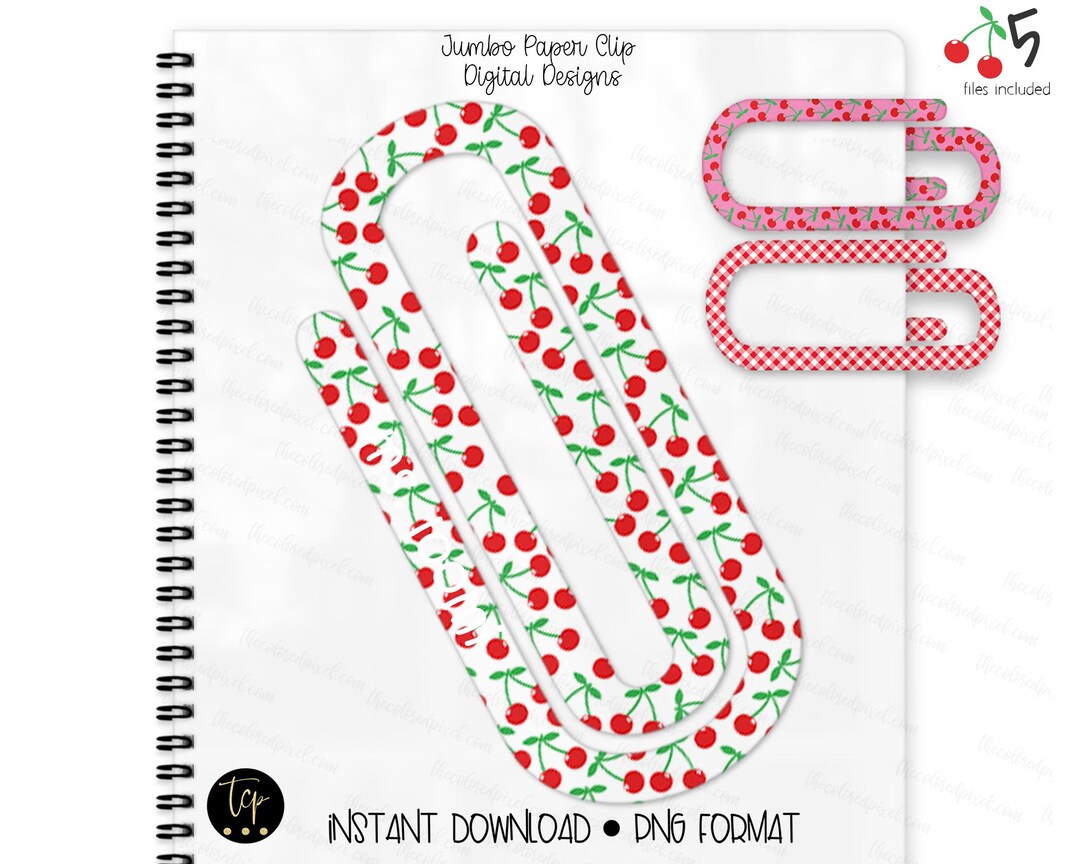 Cherry Paper Clip Design Bundle: Jumbo Sublimation Files (digital ...