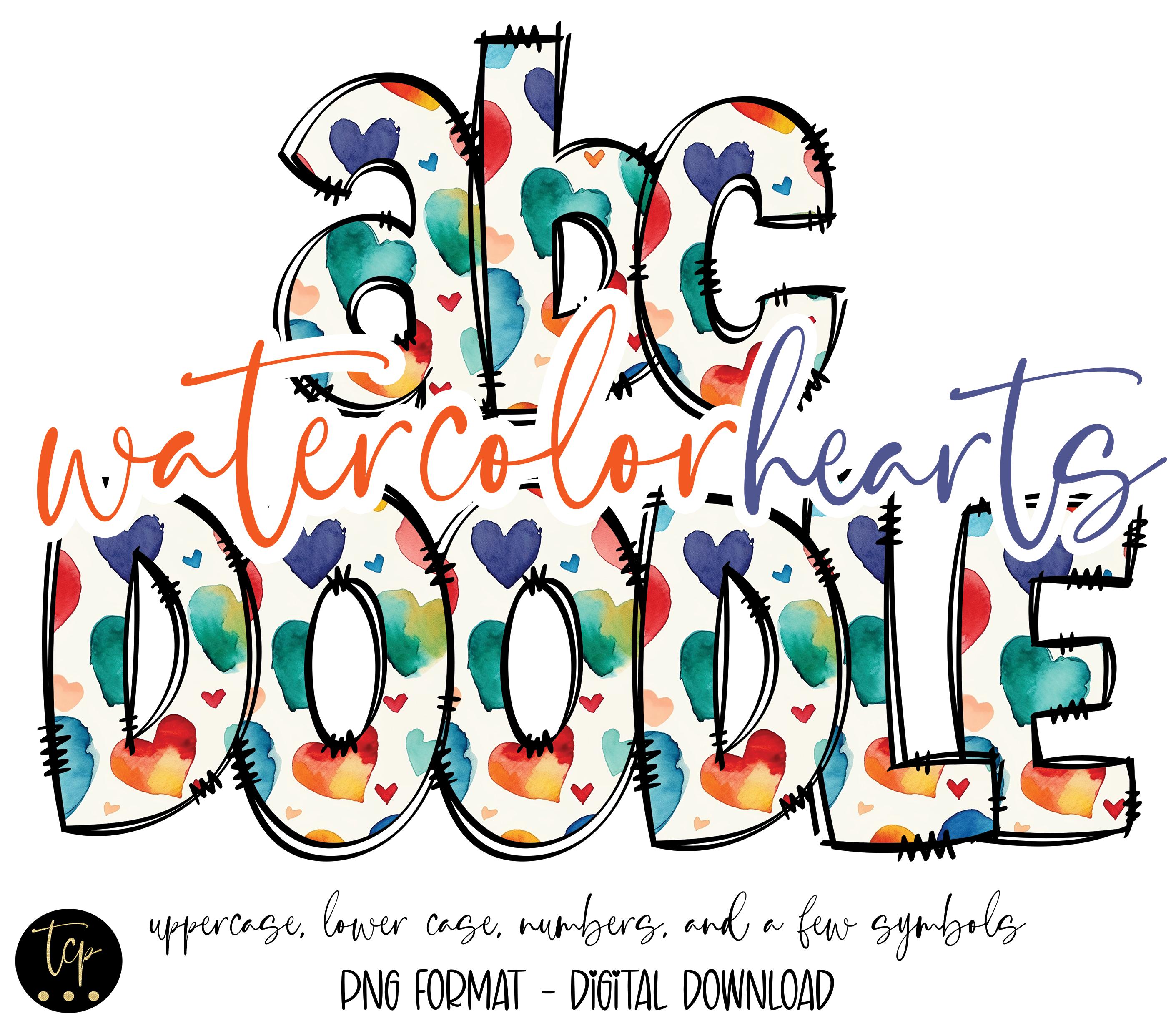 Doodle Letters PNG Alphabet Bundle, Hand Drawn Alpha Pack, Digital ...