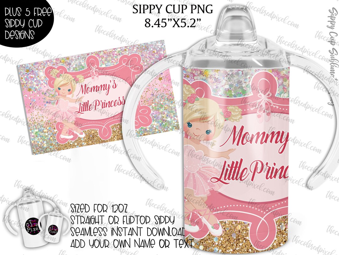 Princess Ballerina Sippy Cup Wrap PNG: 12oz Sublimation Design (digital ...