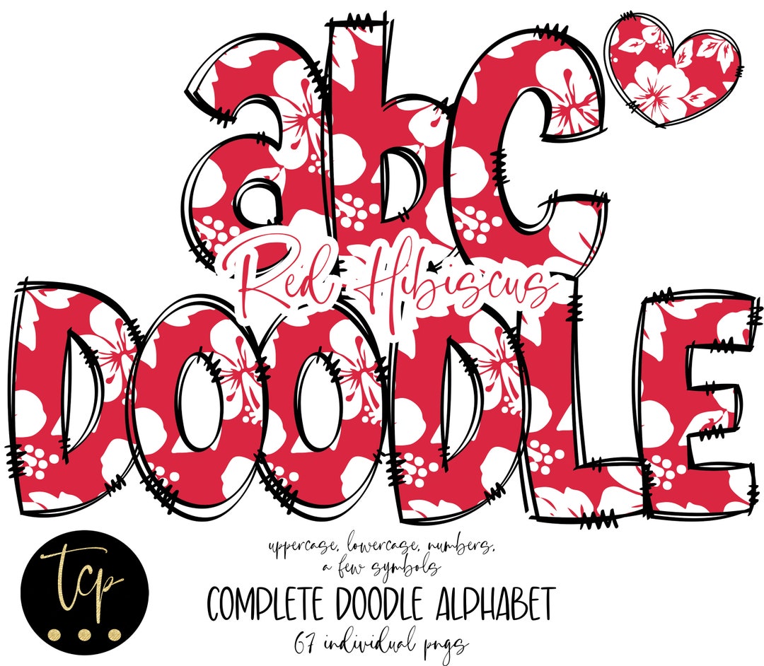 Doodle Letters PNG Alphabet Bundle, Hand Drawn Alpha Pack, Digital ...
