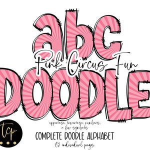 Doodle Letters PNG Alphabet Bundle, Hand Drawn Alpha Pack, Digital ...