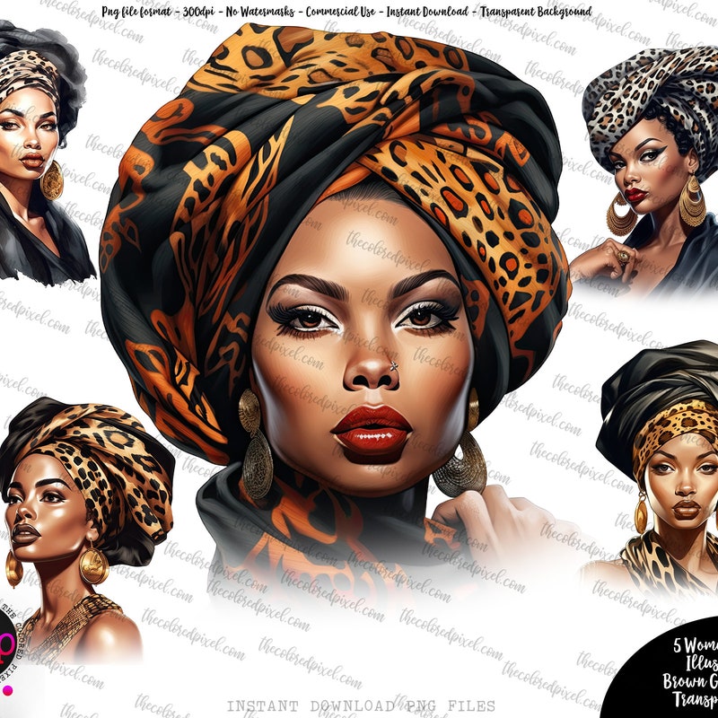 Black Woman With Headwrap Svg - Etsy