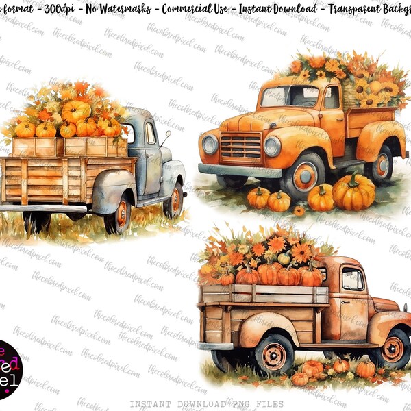 Truck With Pumpkins - Etsy