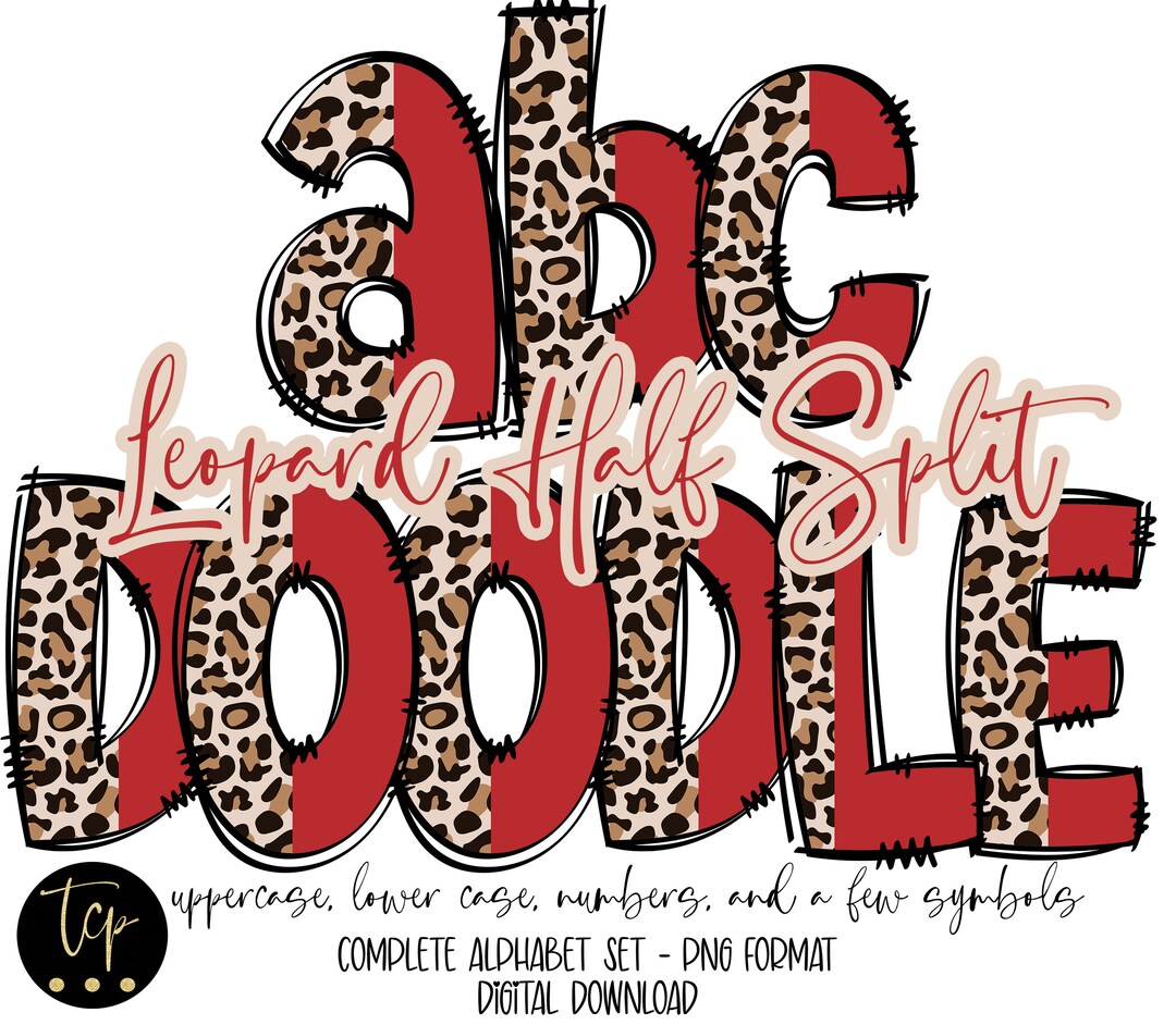 Doodle Leopard Split Alphabet PNG Bundle (digital Download) - Etsy