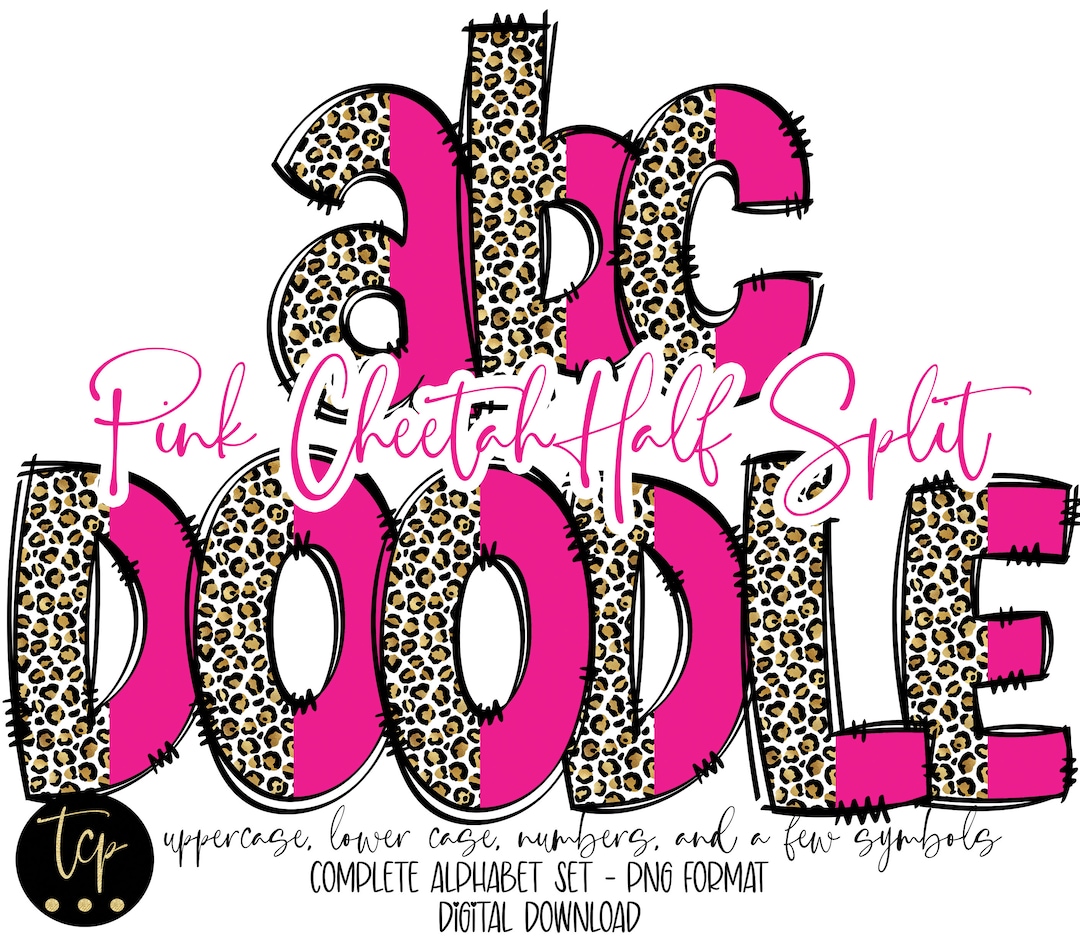 Doodle Letters PNG: Pink Cheetah Alphabet (digital Download) - Etsy