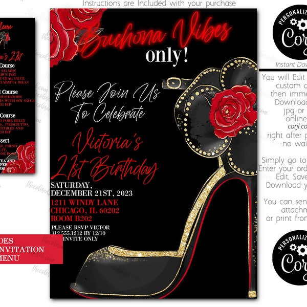 Buchona Theme Invite - Etsy