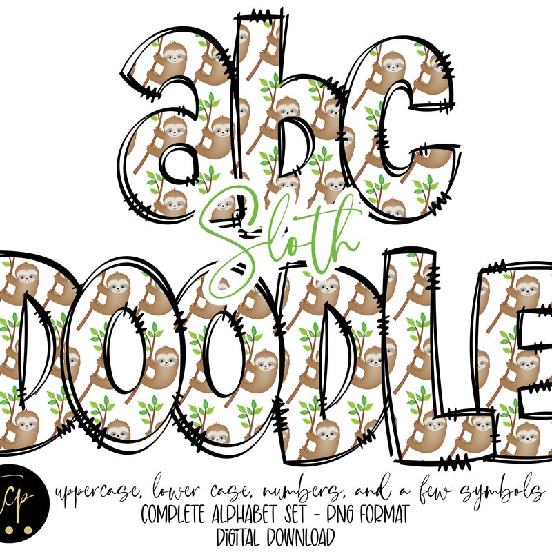 Sloth Alphabet Letters - Etsy