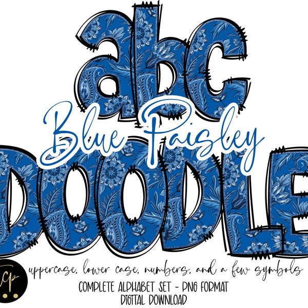 Blue Bandana Letters - Etsy