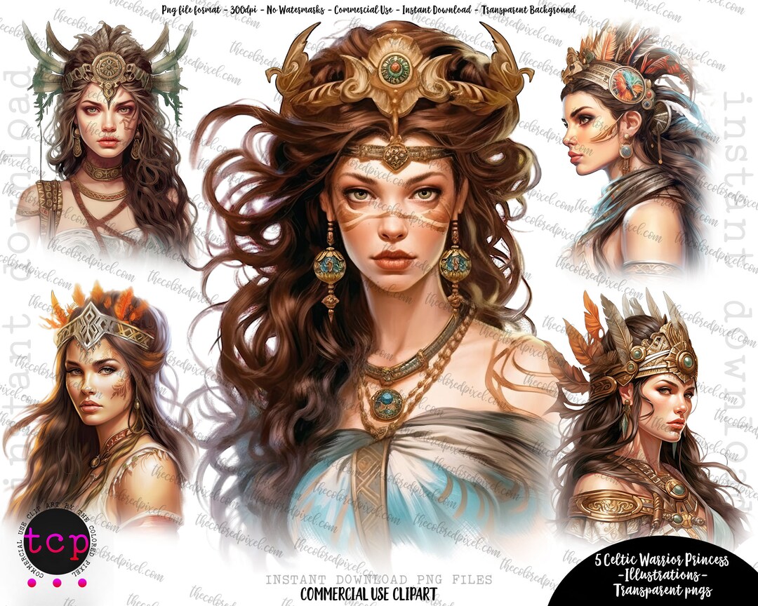 Celtic Warrior Princess Clipart, Celtic Women Clipart, Celtic Clip Art ...