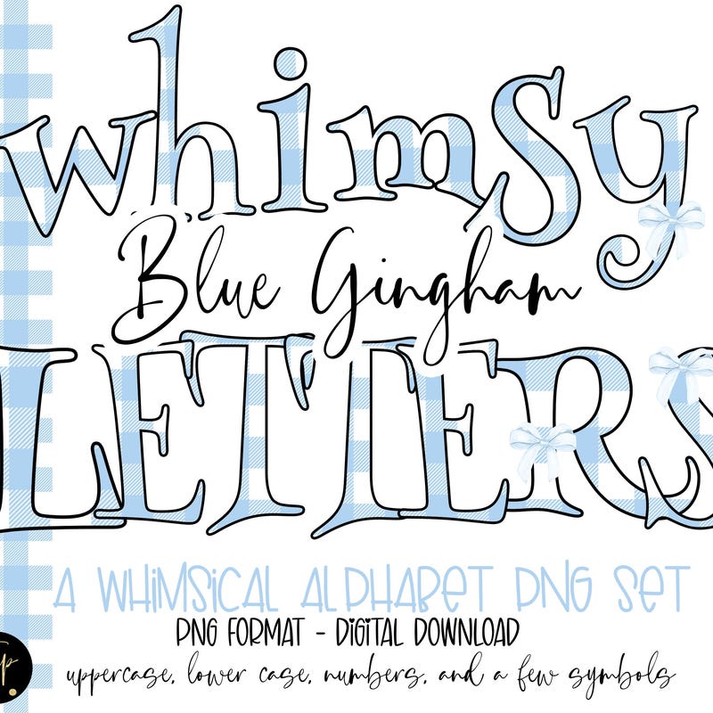 Gingham Block Letters - Etsy