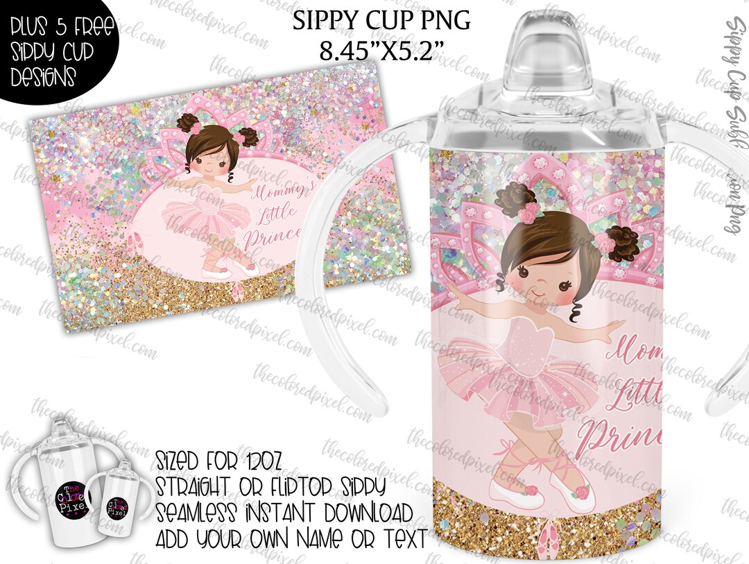 12oz Kids Sippy Cup Png Ballerina 12oz. Sippy Cup Wrap - Etsy