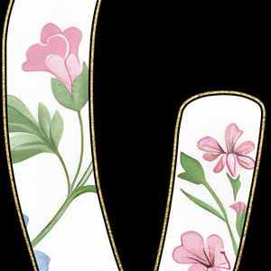 Retro Floral Alphabet PNG Bundle: Grand Millennial Style (digital ...