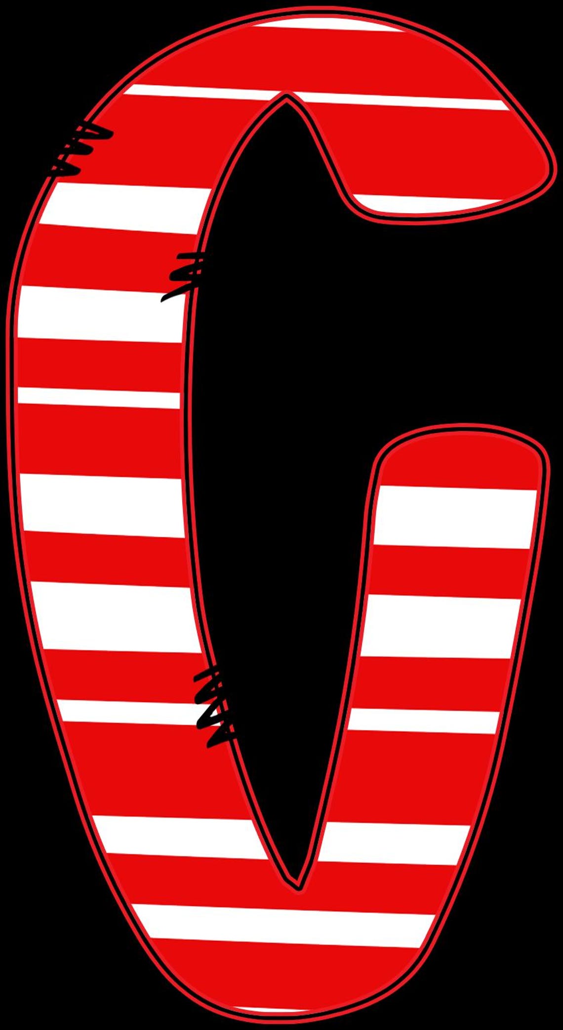 Red Preppy Doodle Alphabet PNG Set, Checkers, Polka Dot & Stripes ...