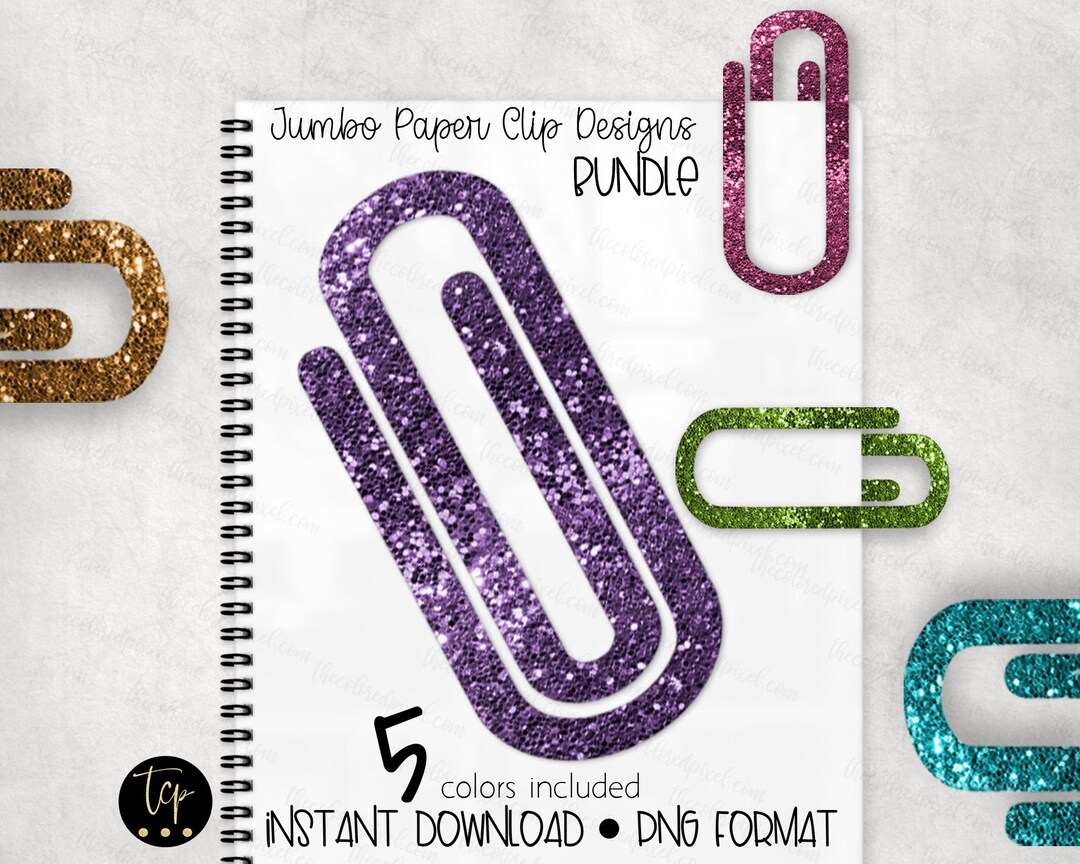 Jumbo Big Paper Clip Design Bundle (5), Paperclip, Digital Sublimation ...