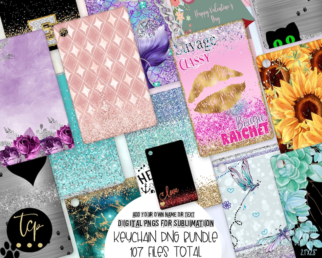 Keychain Sublimation PNG Bundle: 107 Designs (digital Download) - Etsy
