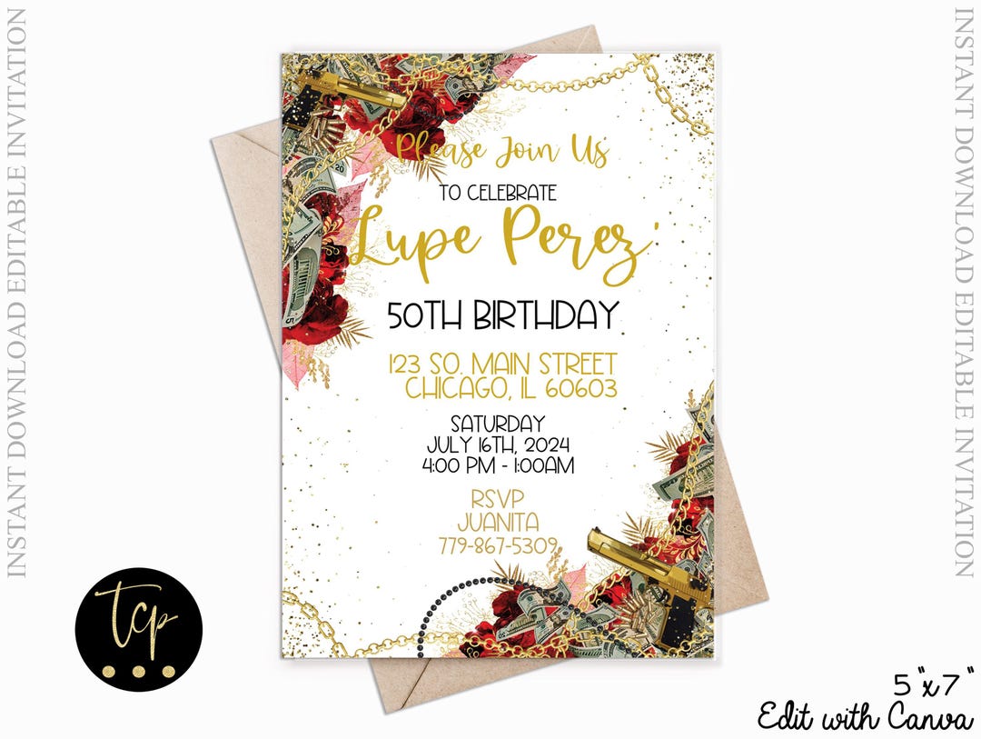 Printable Birthday Party Invitation, Template, Instant Download, Edit ...