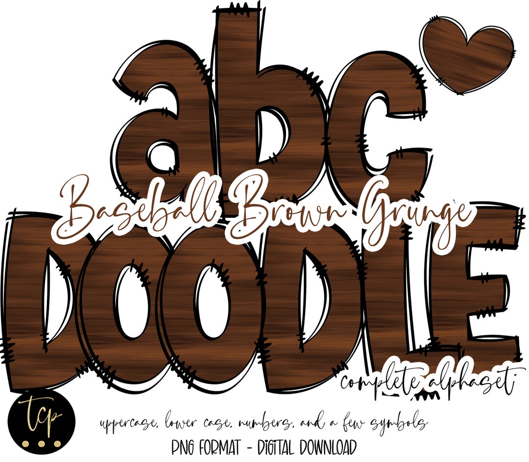 Brown Doodle Letters PNG Alphabet Bundle, Hand Drawn Alphabet, Digital ...