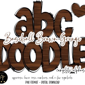 Brown Doodle Letters PNG Alphabet Bundle, Hand Drawn Alphabet, Digital ...