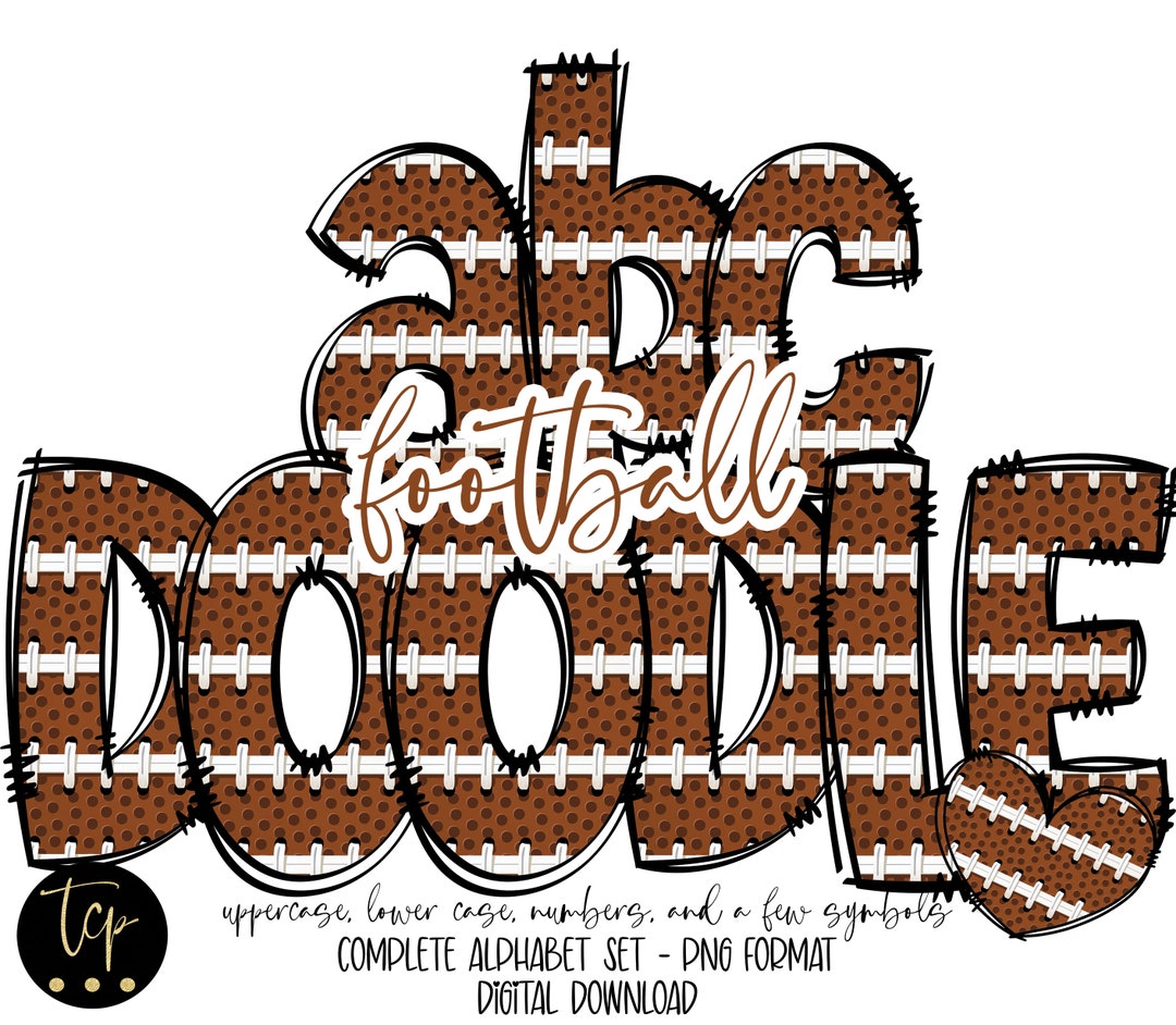 Football Doodle Letters: PNG Alphabet Bundle (digital Download) - Etsy