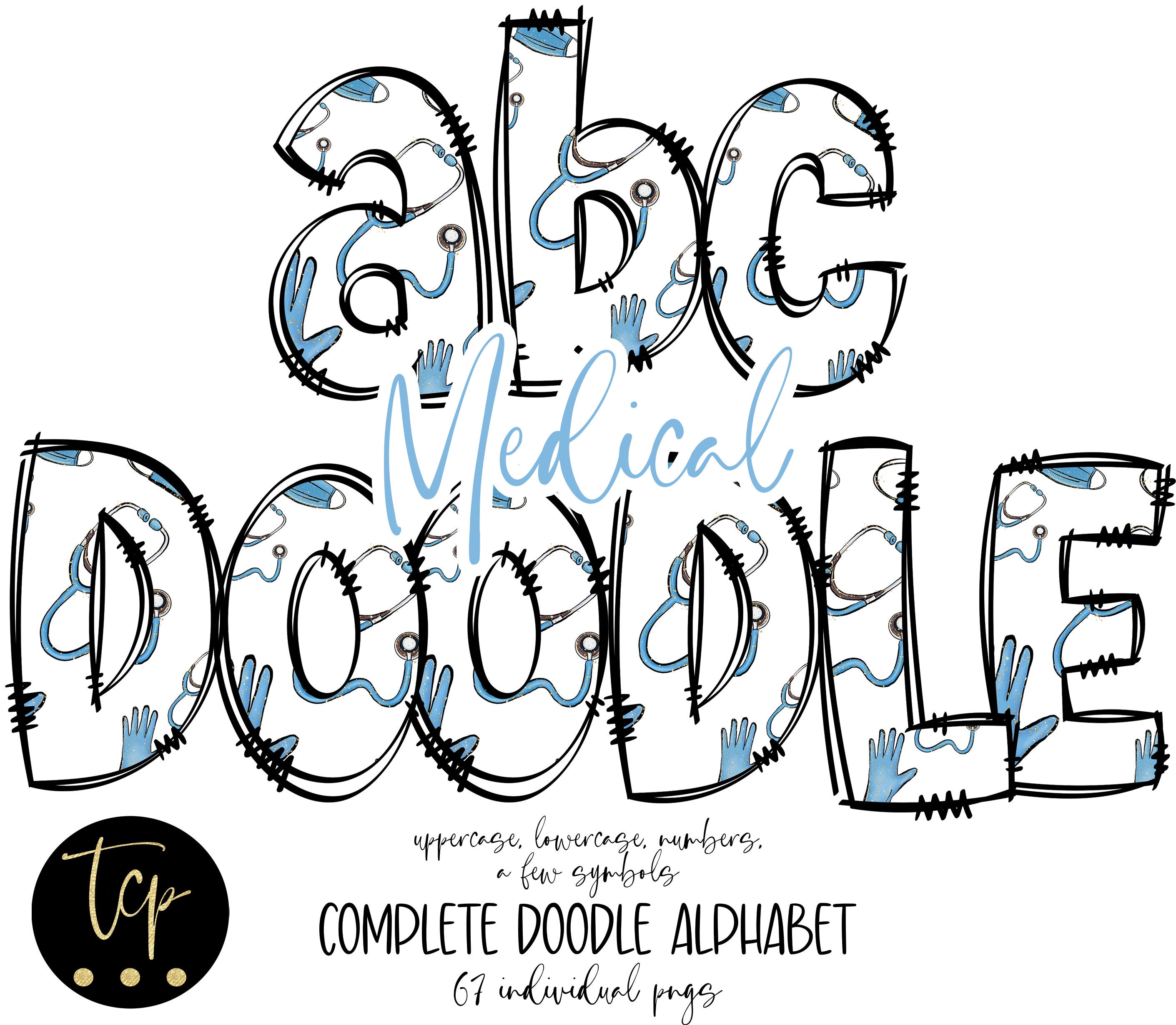 Medical Doodle Letters PNG Alphabet Bundle (digital Download) - Etsy