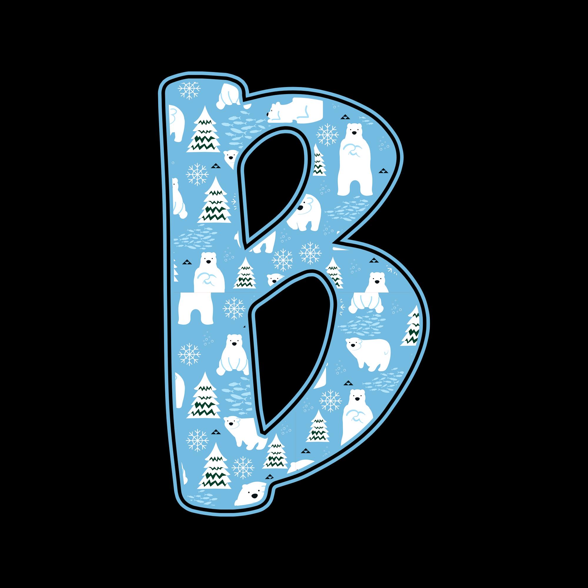 Preppy Christmas Alphabet PNG: White, Blue Pastel Doodle Letters ...