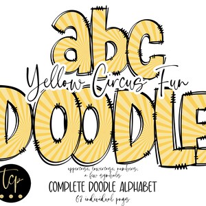 Doodle Letters PNG Alphabet Bundle, Hand Drawn Alpha Pack, Digital ...