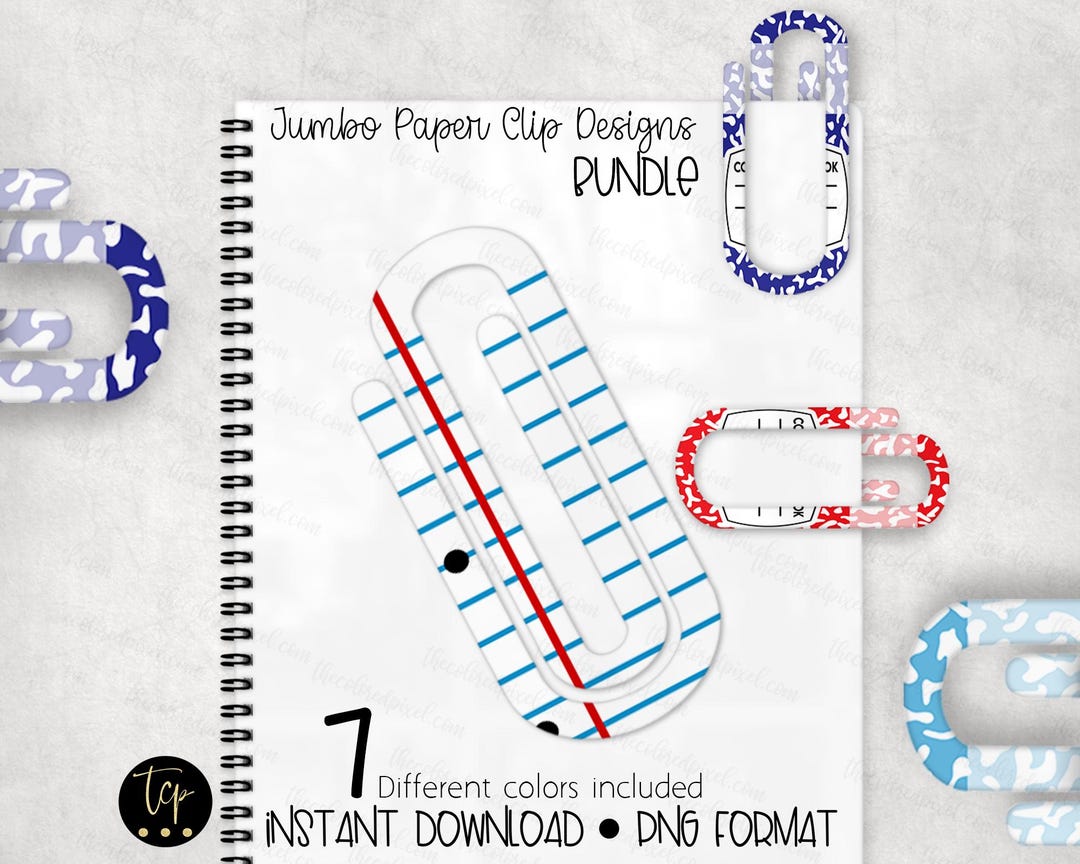 Jumbo Paper Clip Design Bundle: Teacher Schoolhouse PNG (digital ...