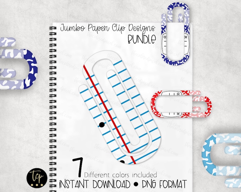 Jumbo Paper Clip Design Bundle: Teacher Schoolhouse PNG (digital ...