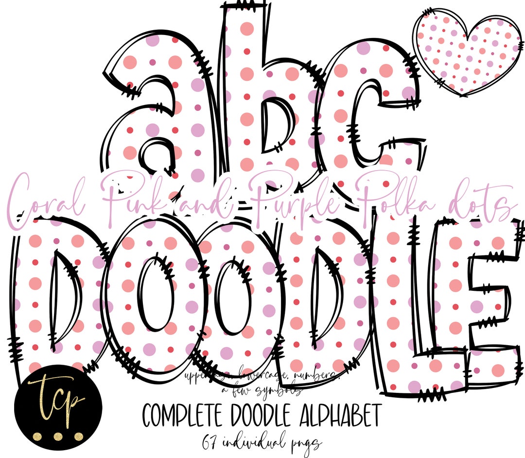 Doodle Letters PNG Alphabet Bundle, Hand Drawn Alpha Pack, Digital ...