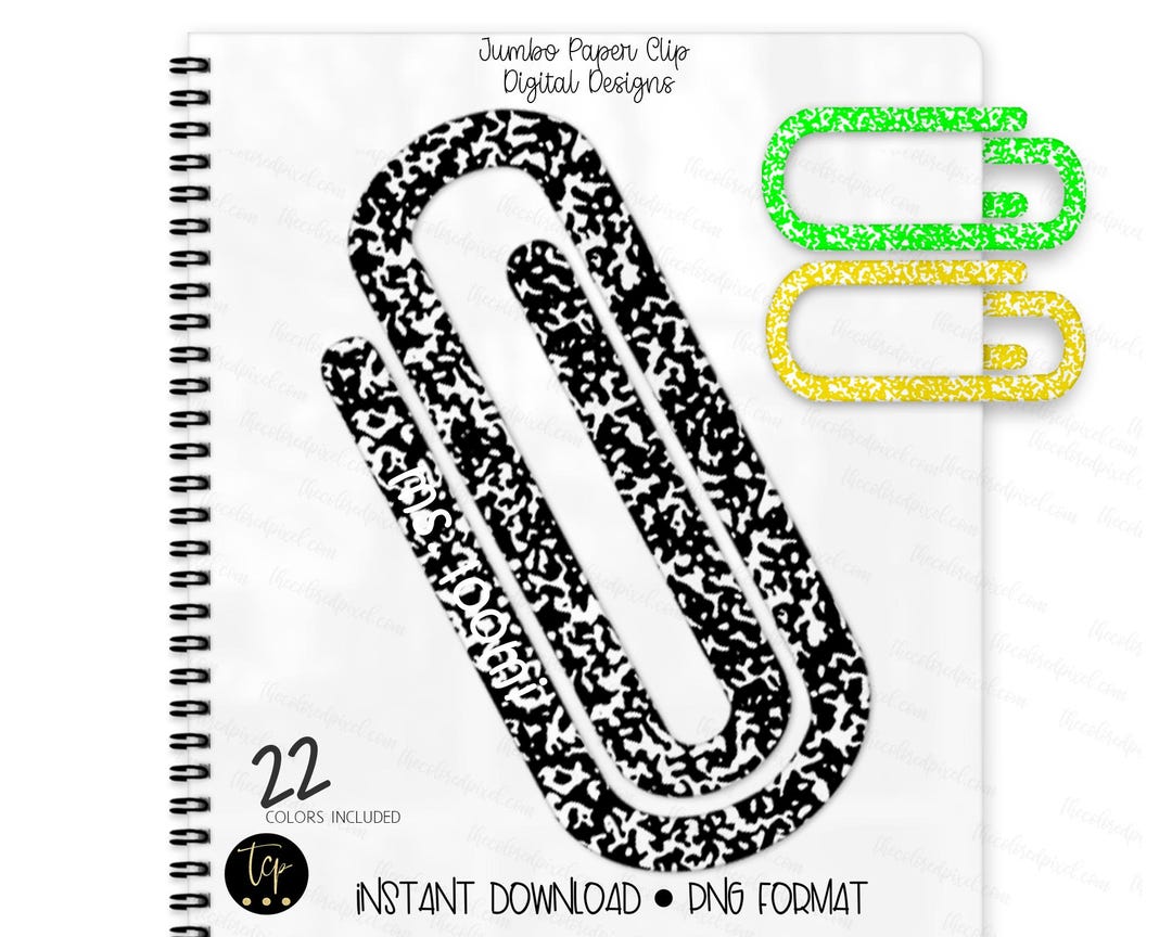 Jumbo Paper Clip Design Bundle: Back to School Sublimation PNG (digital ...